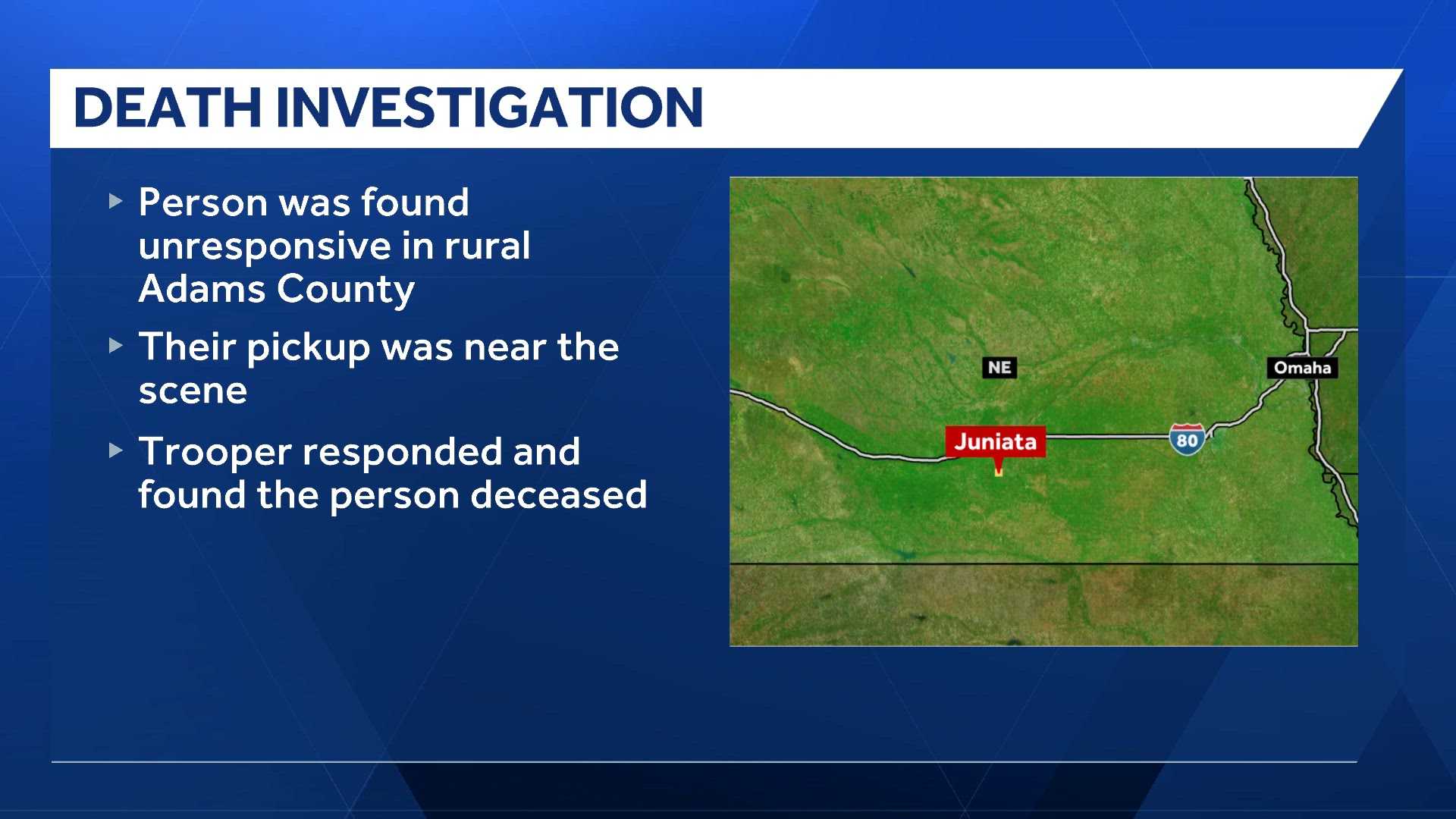 Nebraska State Patrol identifies man found dead in rural Adams County