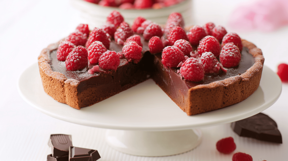 Raspberry chocolate tart: A perfect combination of tanginess and chocolate