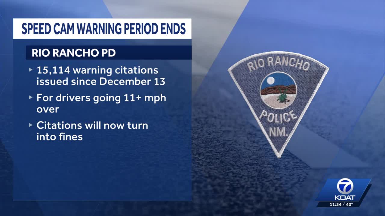 Rio Rancho speed camera warning period over