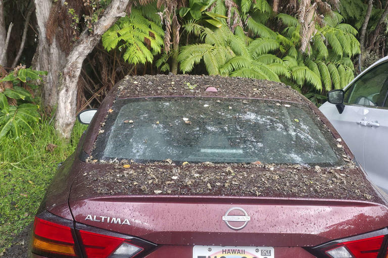 Hawaii Volcanoes National Park visitors run for cover during volcanic ...