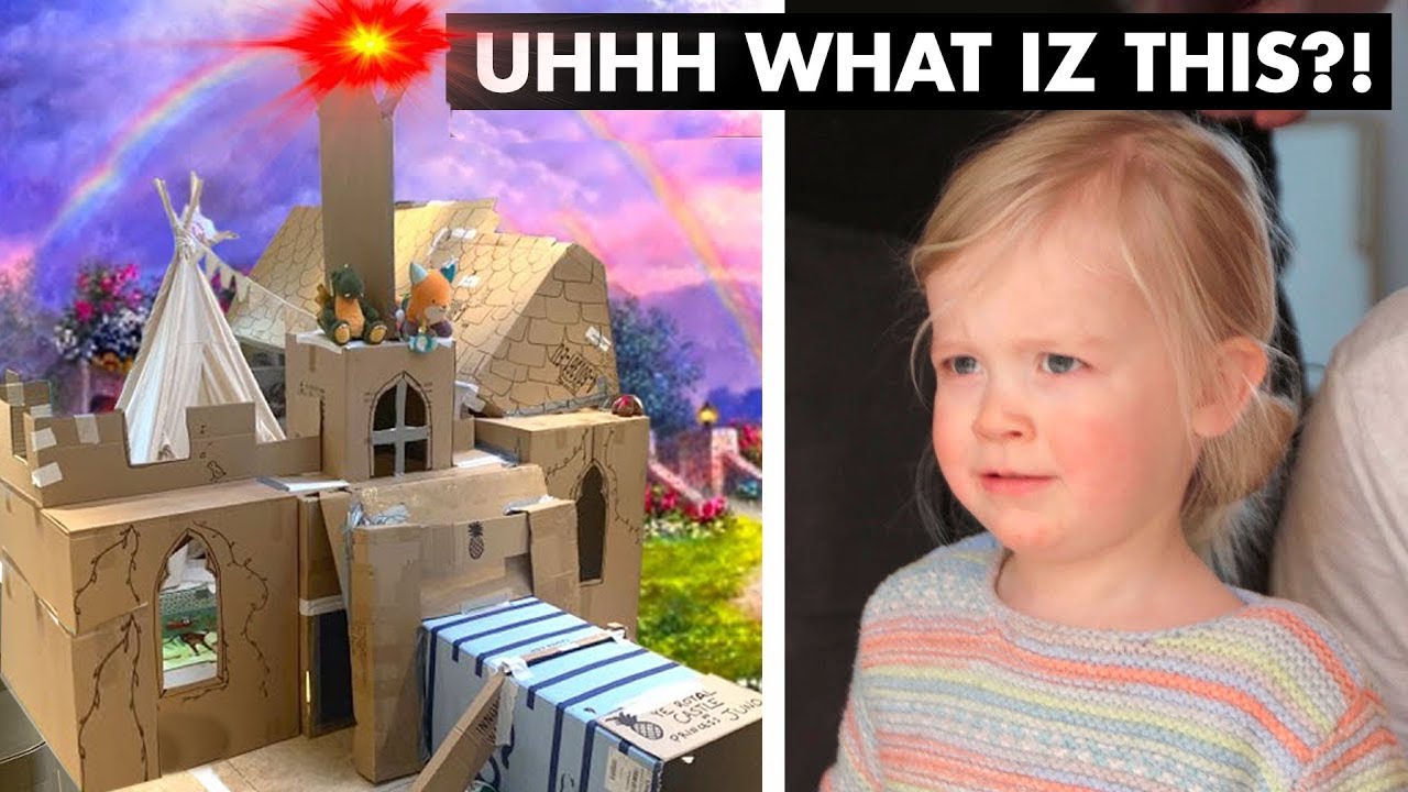 Building a cardboard castle for Juno! DIY family fun with Josh & Ollie