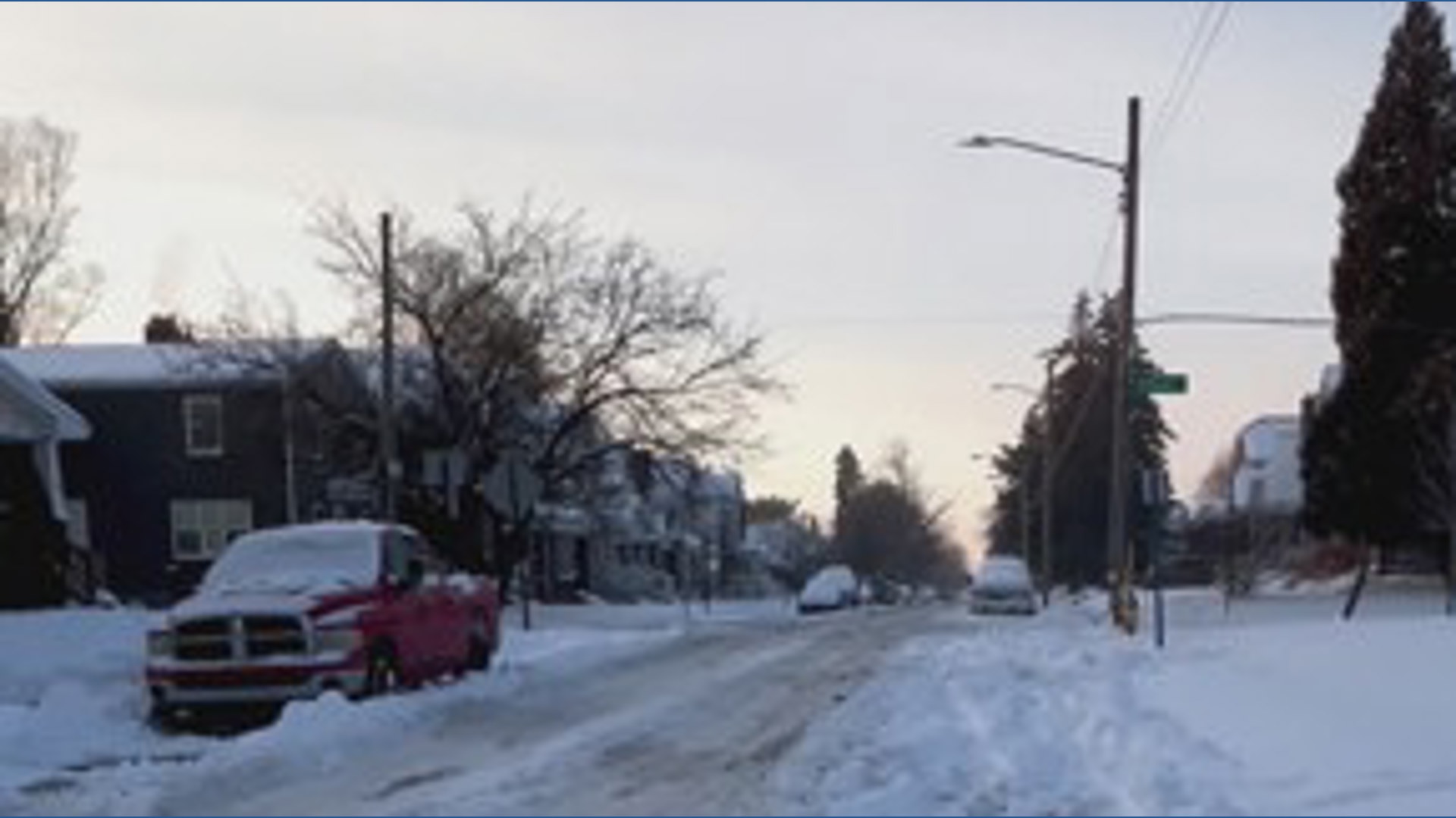 Snowy roads on South Champion Avenue
