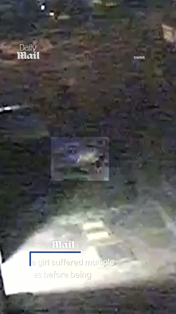 Moment girl falls 40ft to ground after being thrown out of window