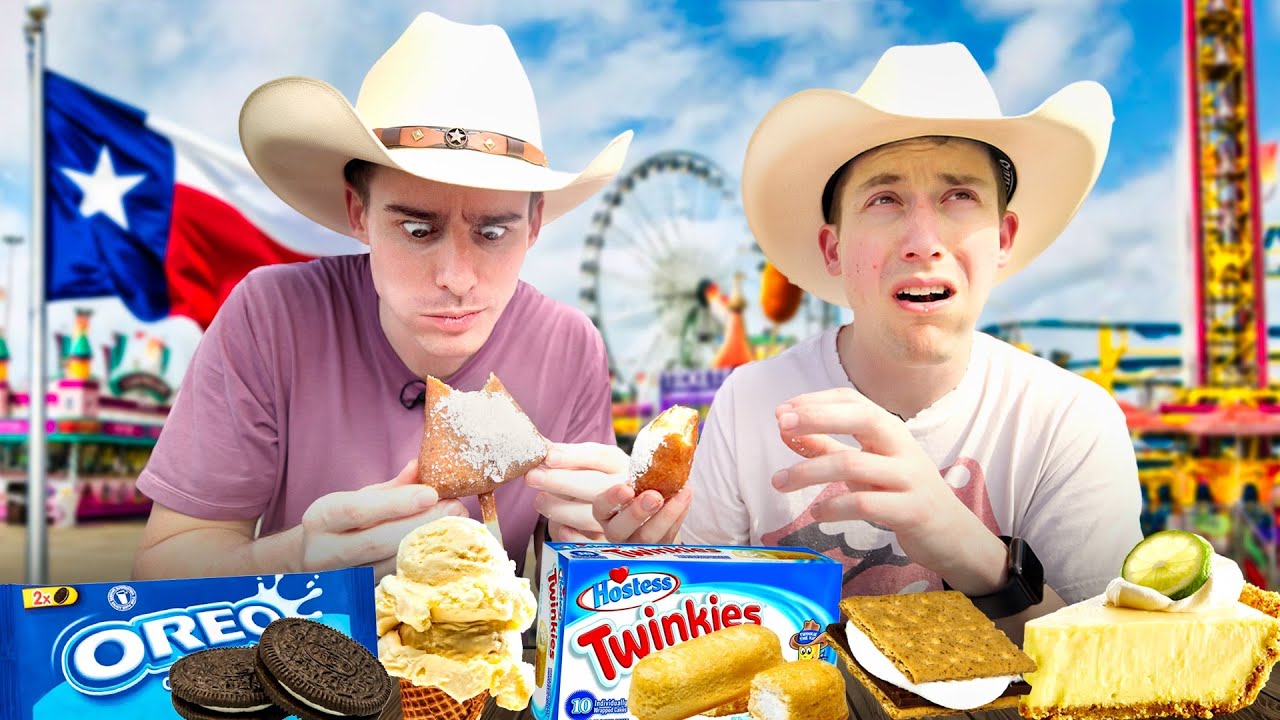 British duo take on Houston's craziest deep-fried fair foods!