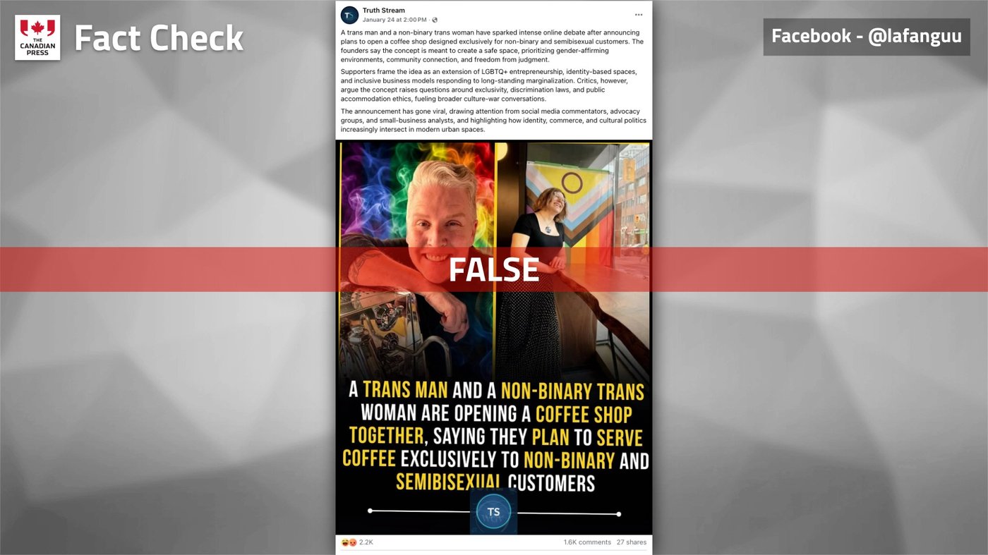 Fact file: Canadian café caught in false claim about refusing straight ...