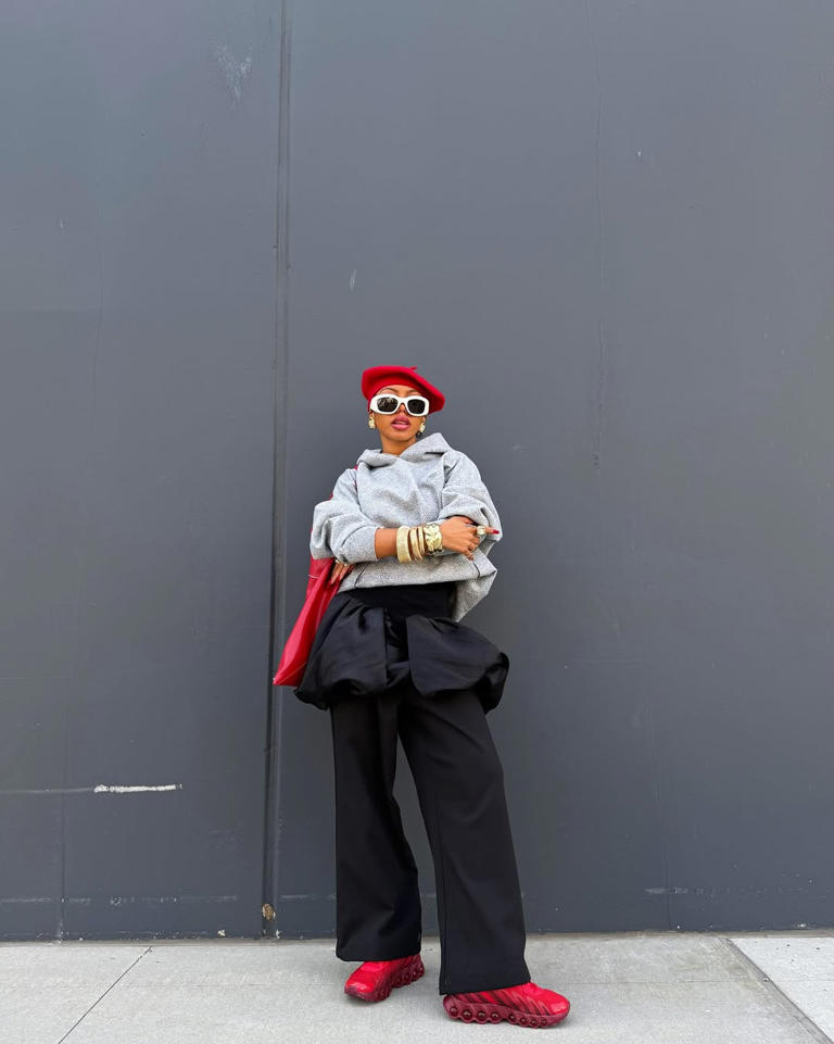 Black pants are no longer basic—and that’s the point