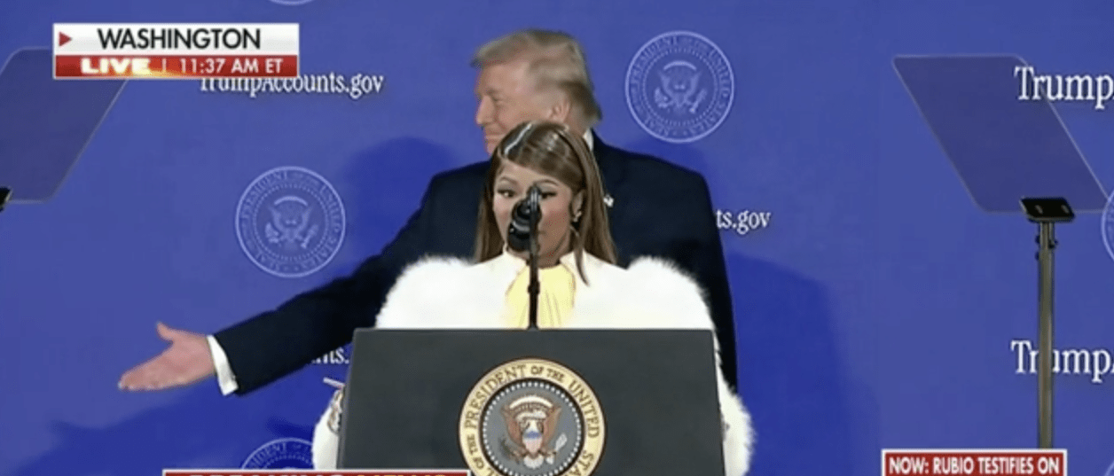 Nicki Minaj joins Trump on stage