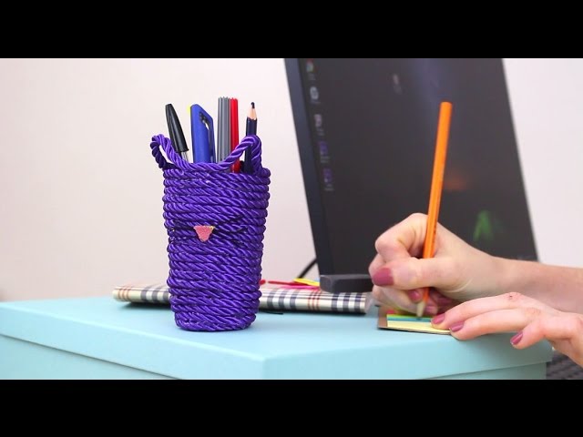 Rope pencil holder