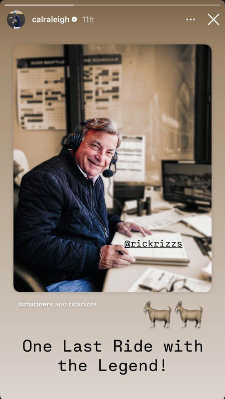 Cal Raleigh honors retiring broadcaster Rick Rizzs with heartfelt ...