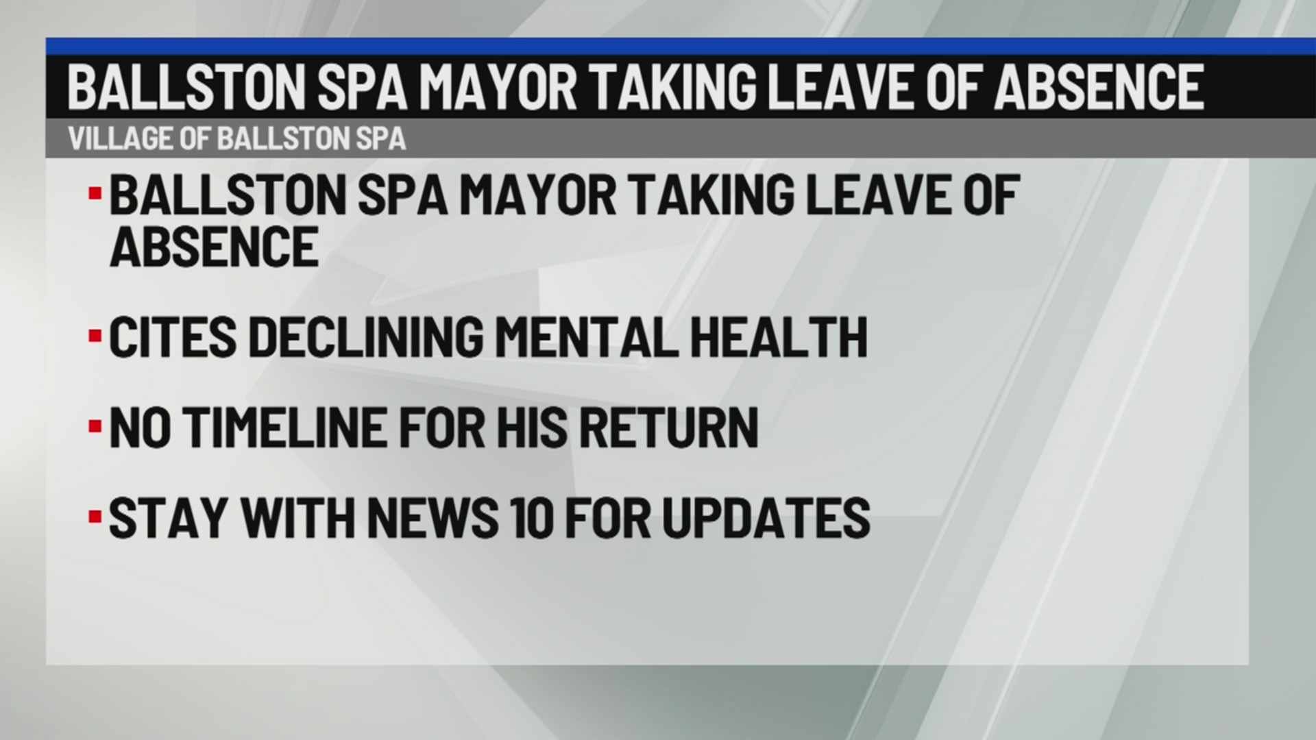 Ballston Spa mayor taking leave of absence