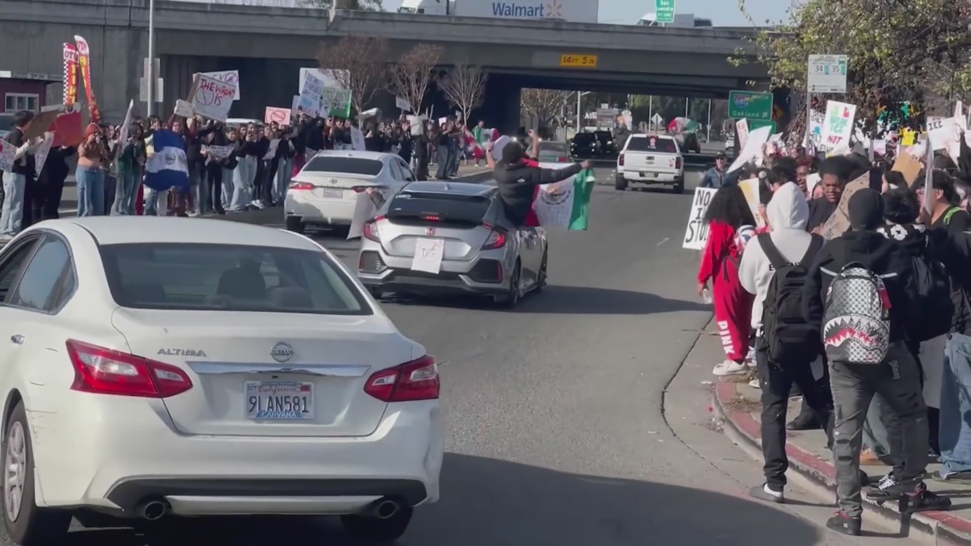 Students walk out to protest ICE