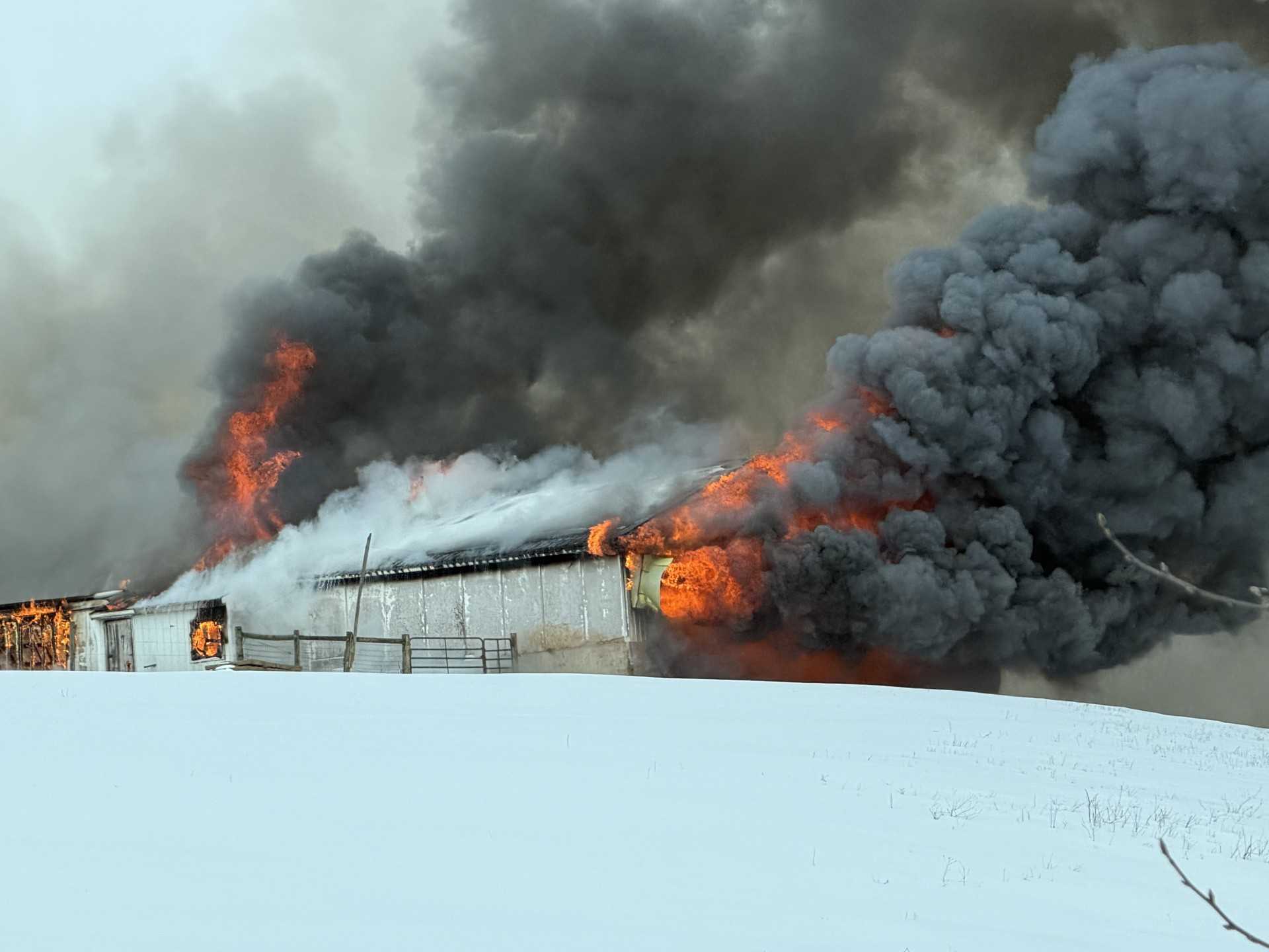 Emergency crews respond to chicken house fire in Lancaster County