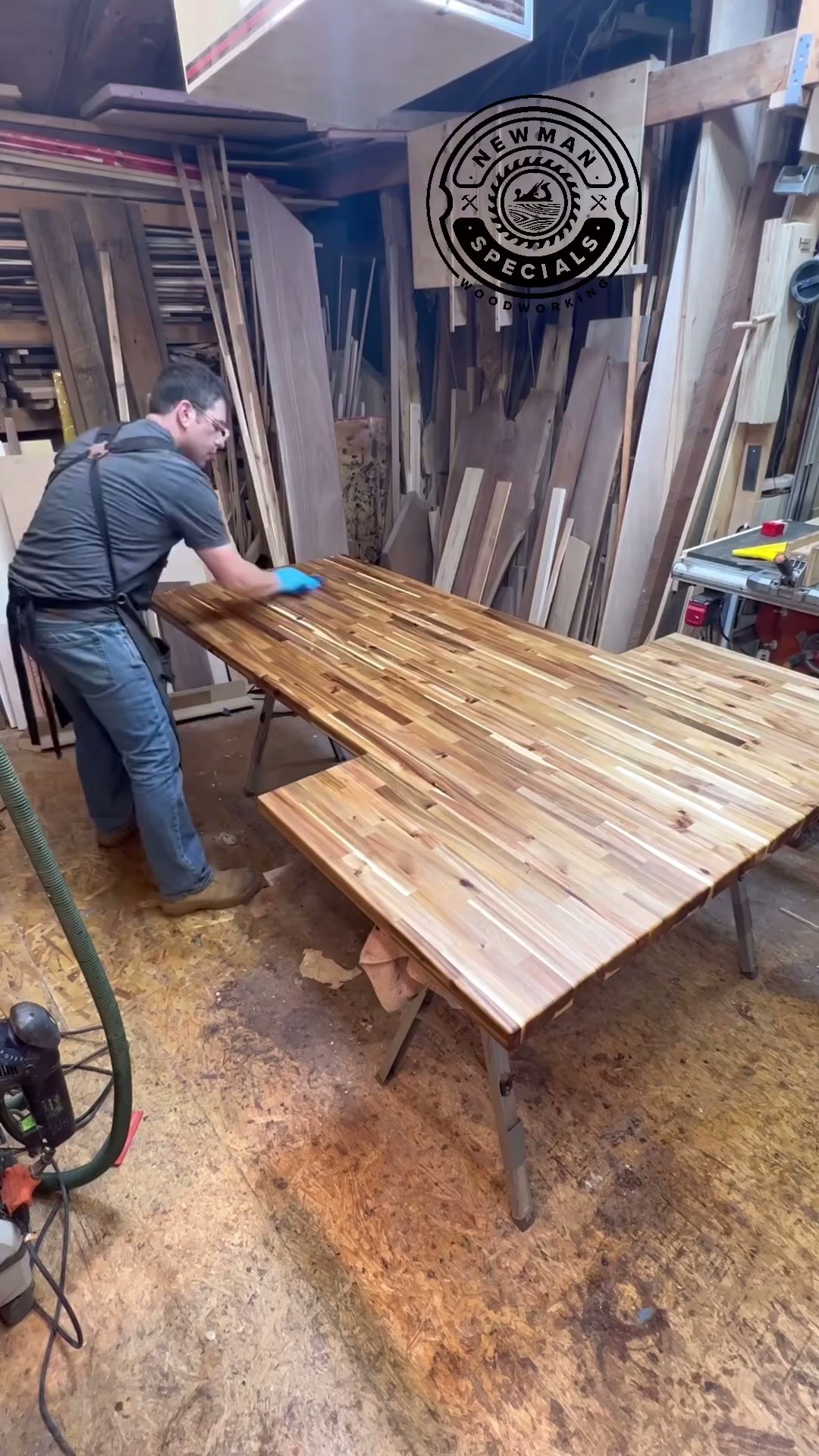 Rustic lumber 2 part wood oil and hardener on kitchen island #diy # ...