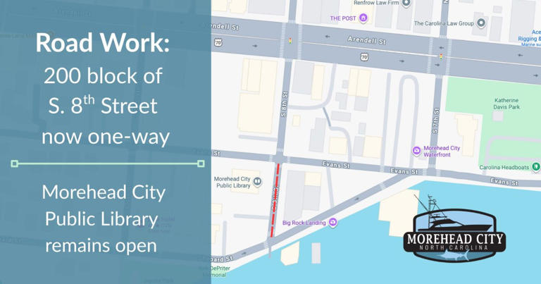 Work underway in Morehead City to convert S 8th Street to one-way