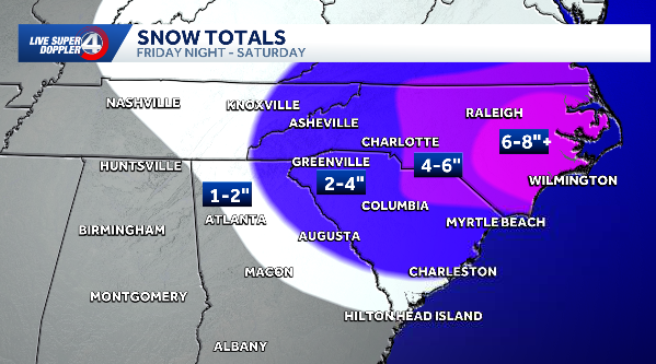 Models show measurable snow for the Upstate and mountains Friday into ...