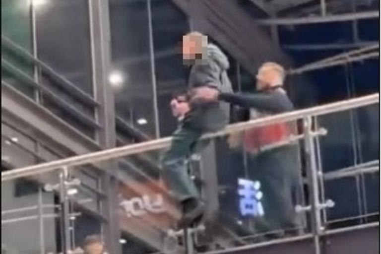 Dramatic moment Arndale staff rescue man dangling over shopping centre ...