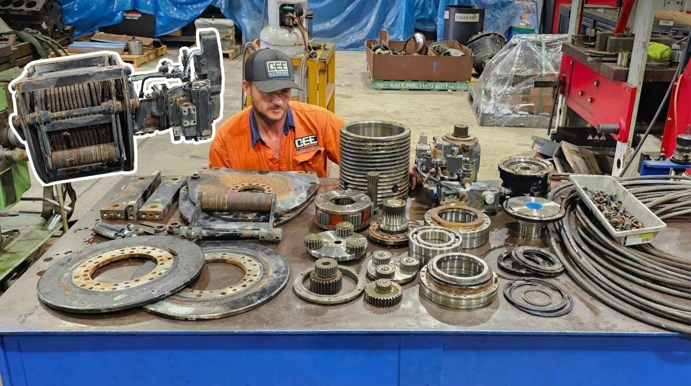 Assembling planetary gears in a Franna winch