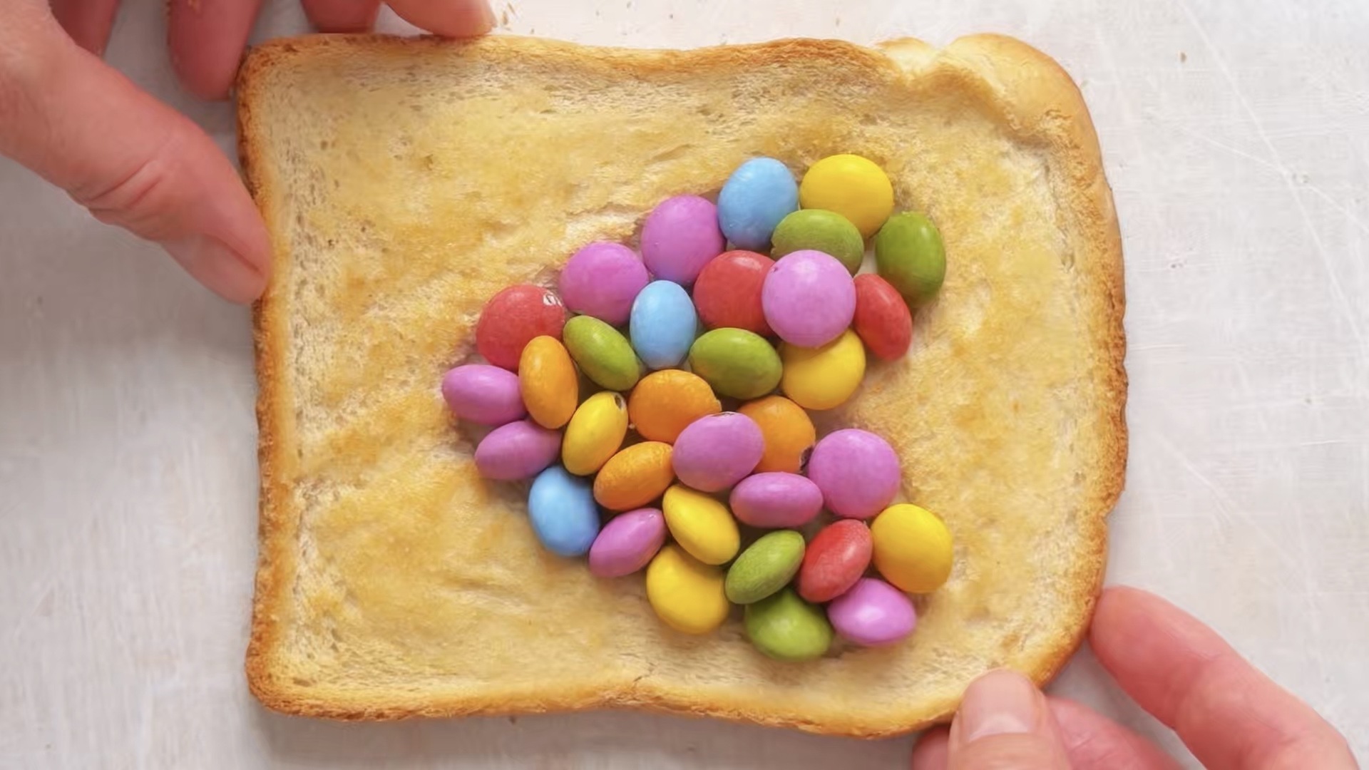 Candy heart toast sweet breakfast idea