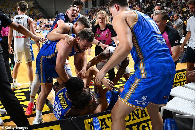Aussie basketball mayhem as wild brawl spills into the crowd and star ...