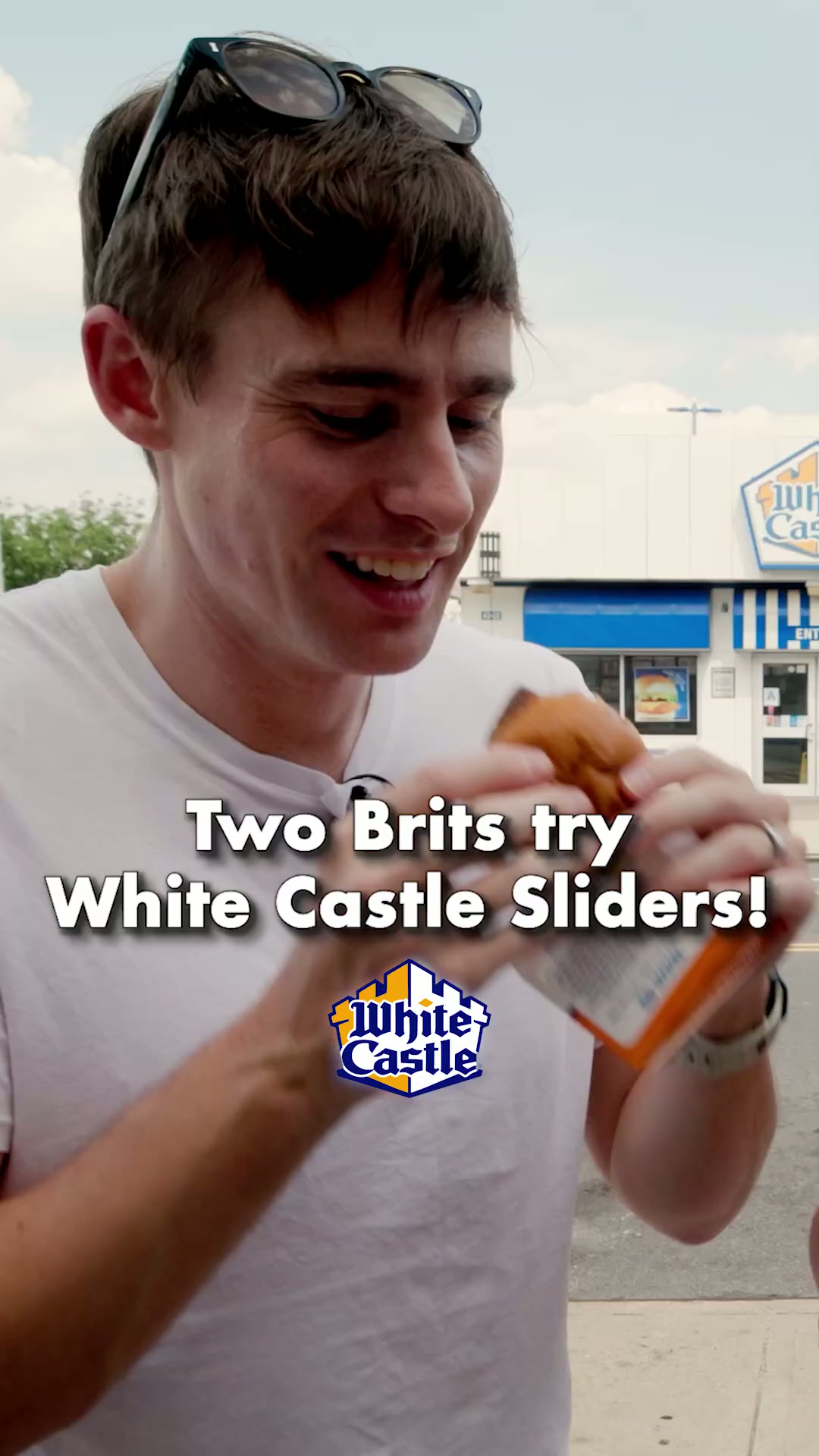 Two Brits try White Castle sliders for the first time!