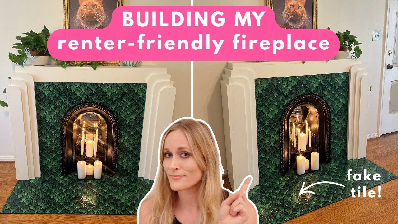 Build a renter-friendly faux fireplace that looks shockingly real