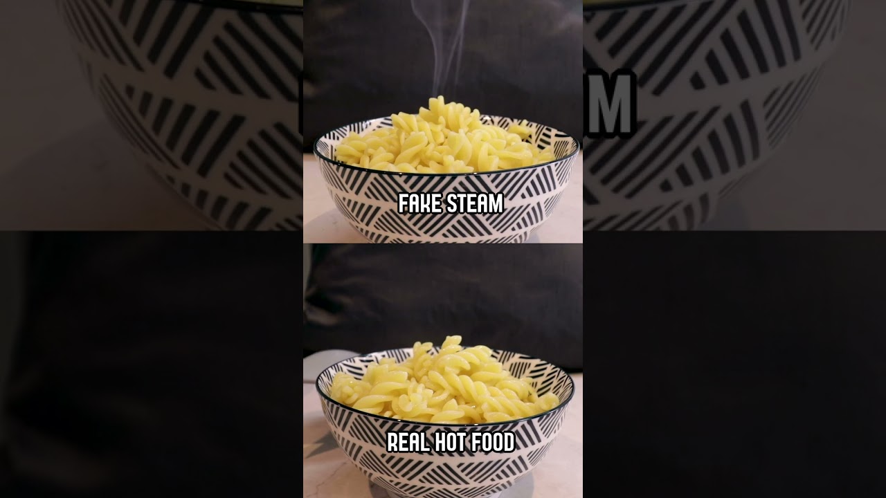 Watching how fake steam is made in food commercials