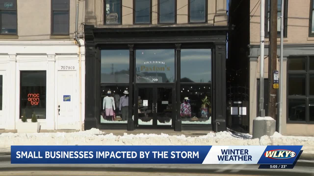 Small businesses in Louisville affected by winter snow storm