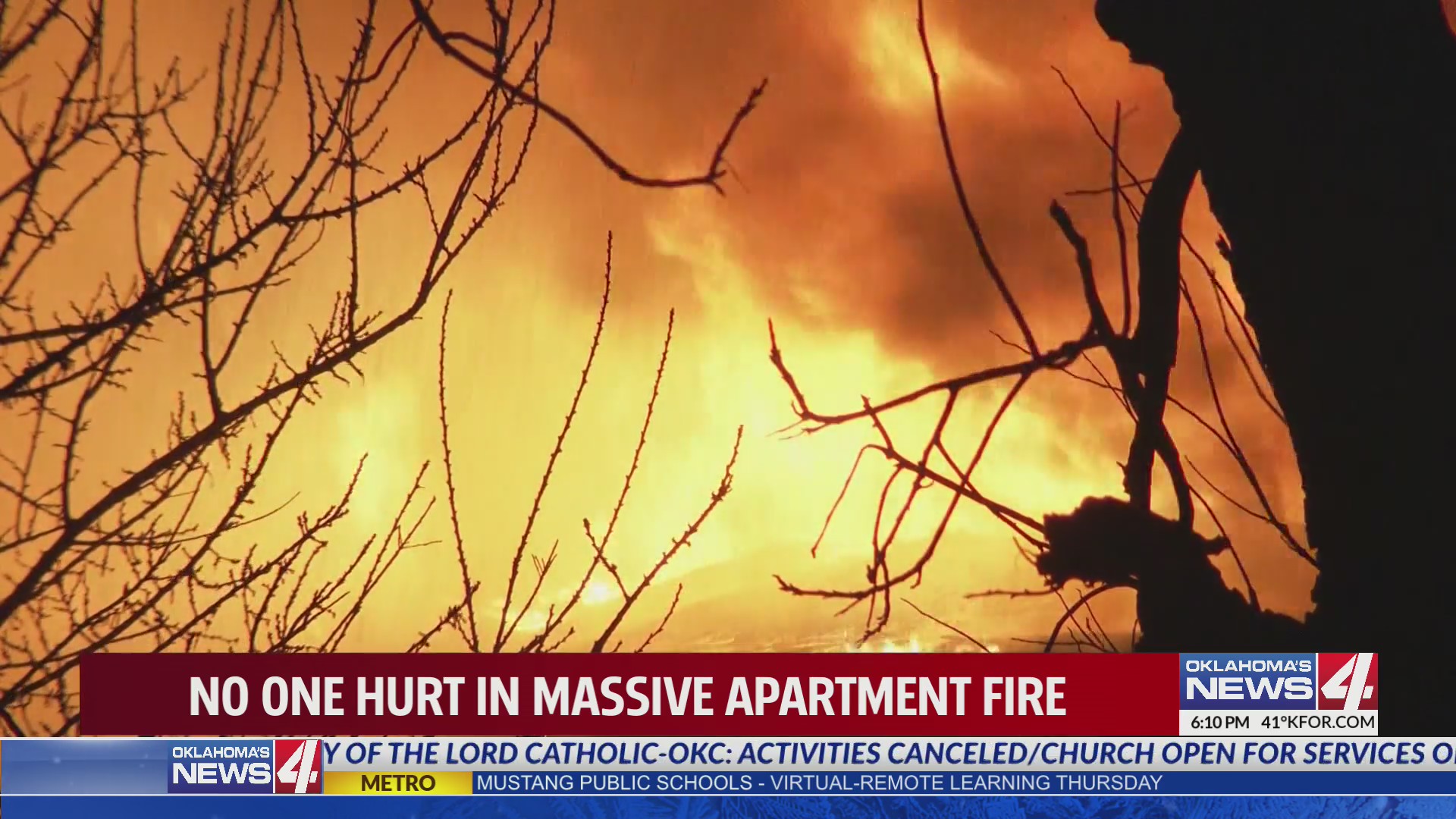 No one hurt in massive apartment fire