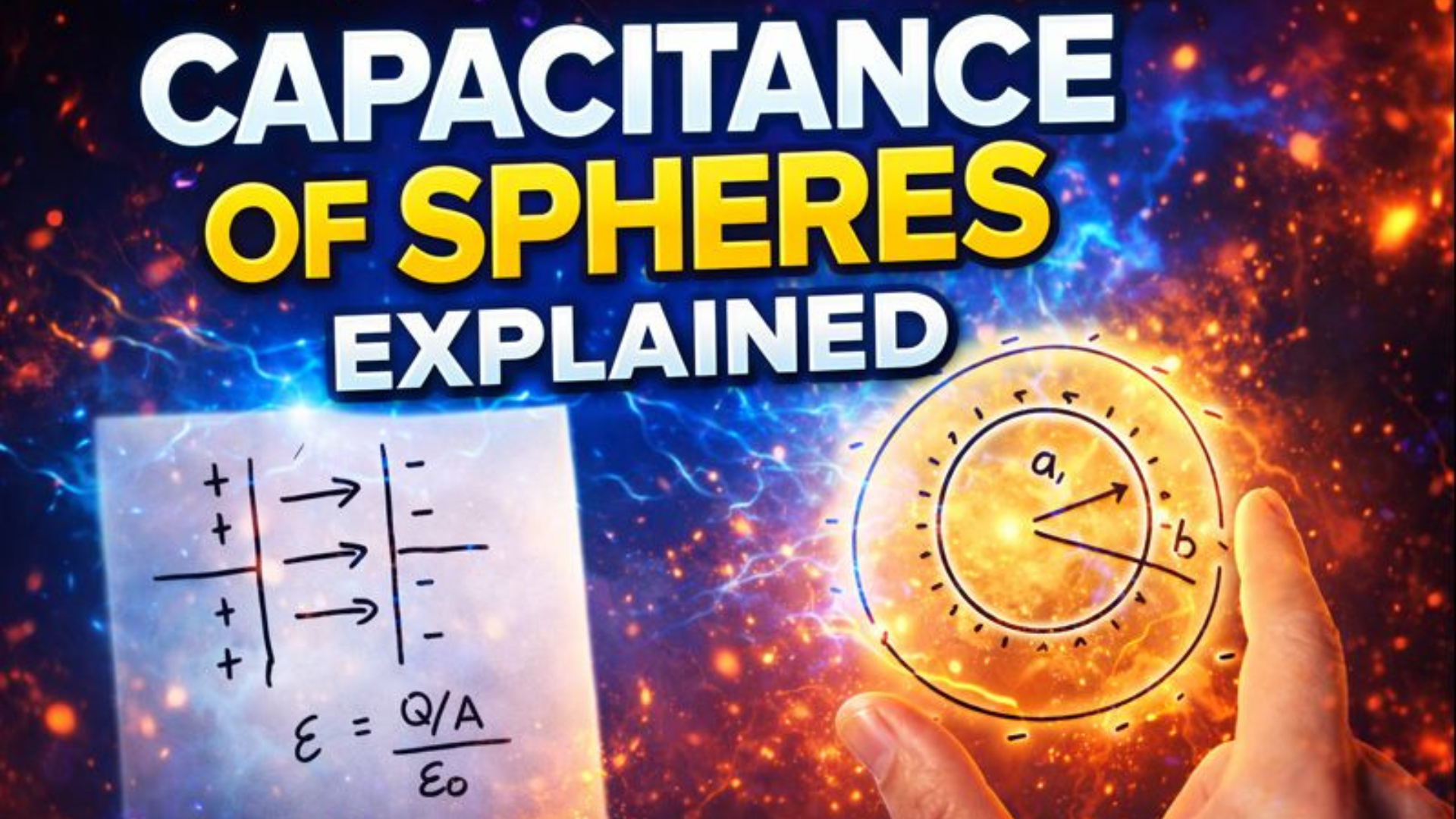 How to derive the capacitance of a spherical capacitor