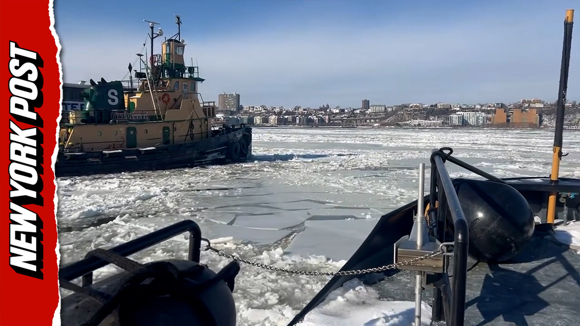Coast Guard frees NYPD vessel from icy Hudson River