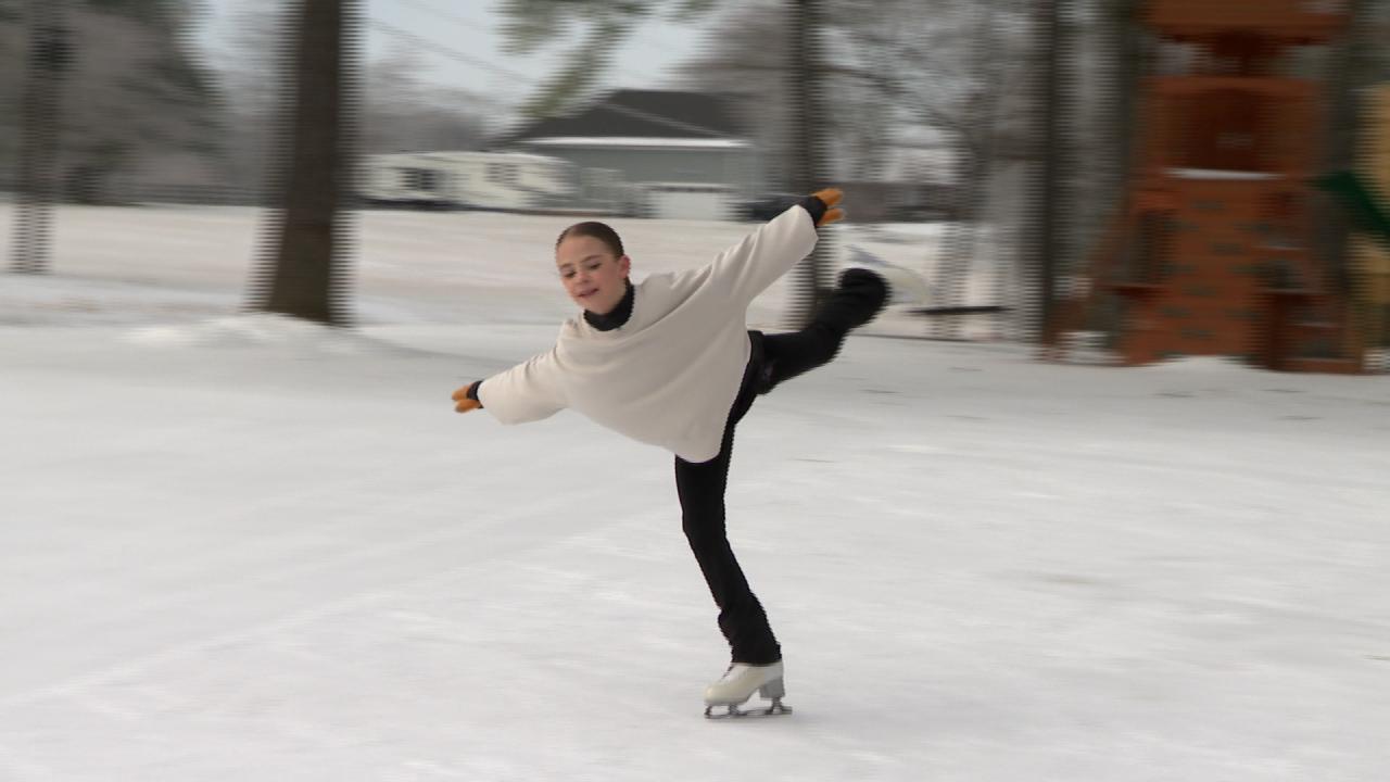 11-year-old ice skates on front yard, shares powerful purpose to her ...