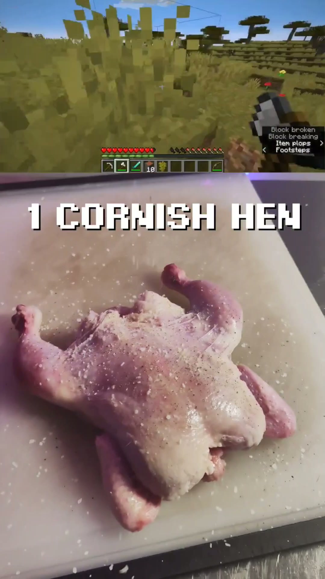 Cooked chicken, Minecraft style #shorts #minecraft