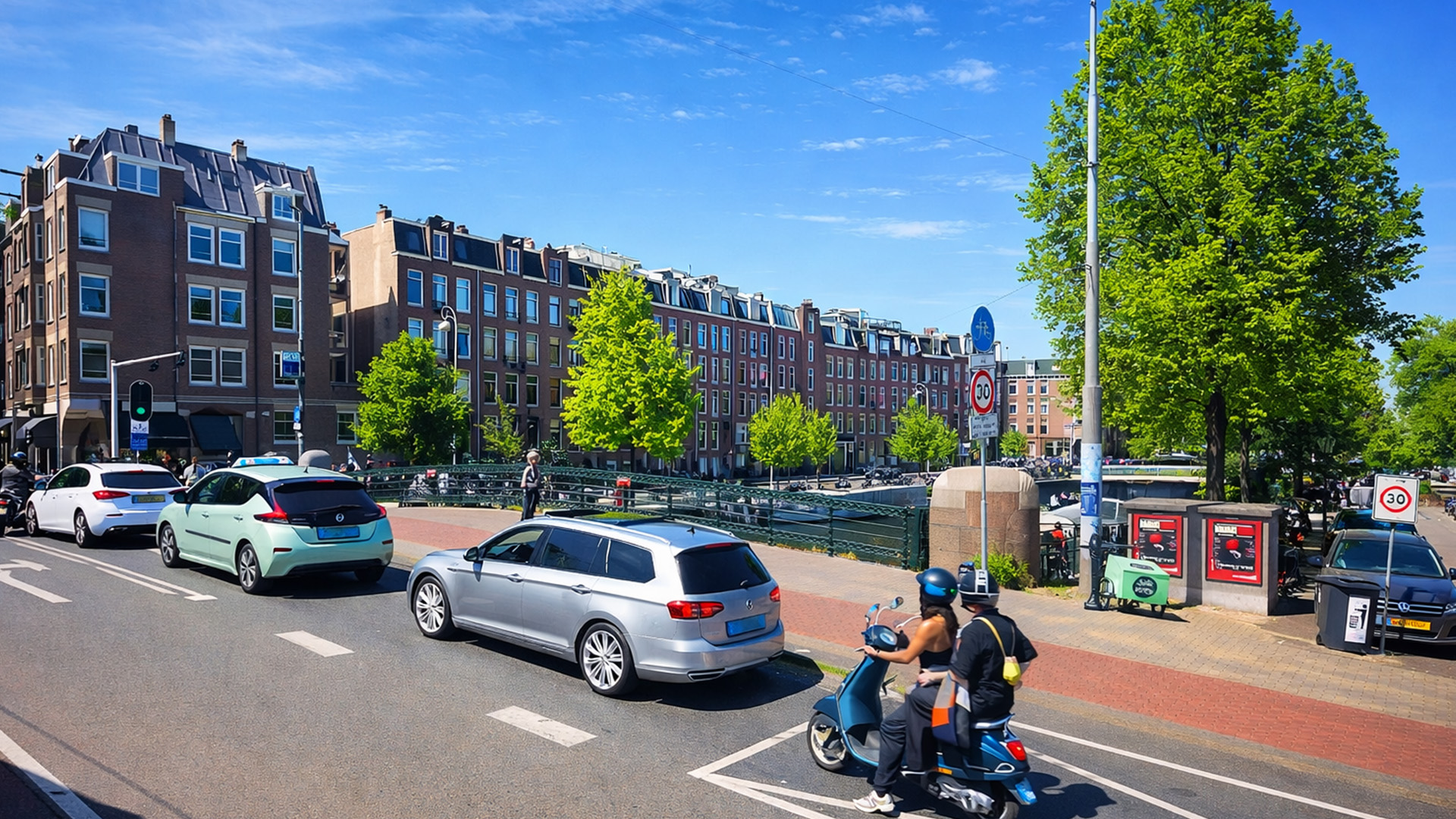 Amsterdam vintage tram ride through historic districts (4K)