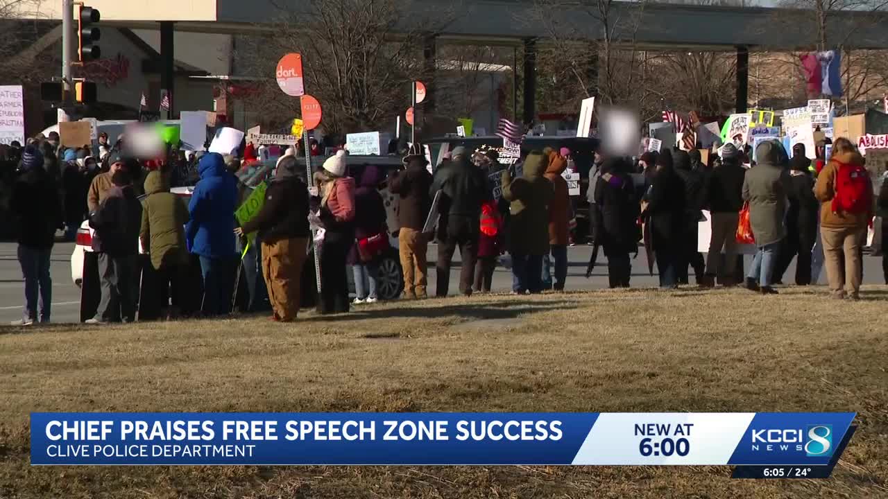 Clive police commend peaceful protest outside President Trump's rally