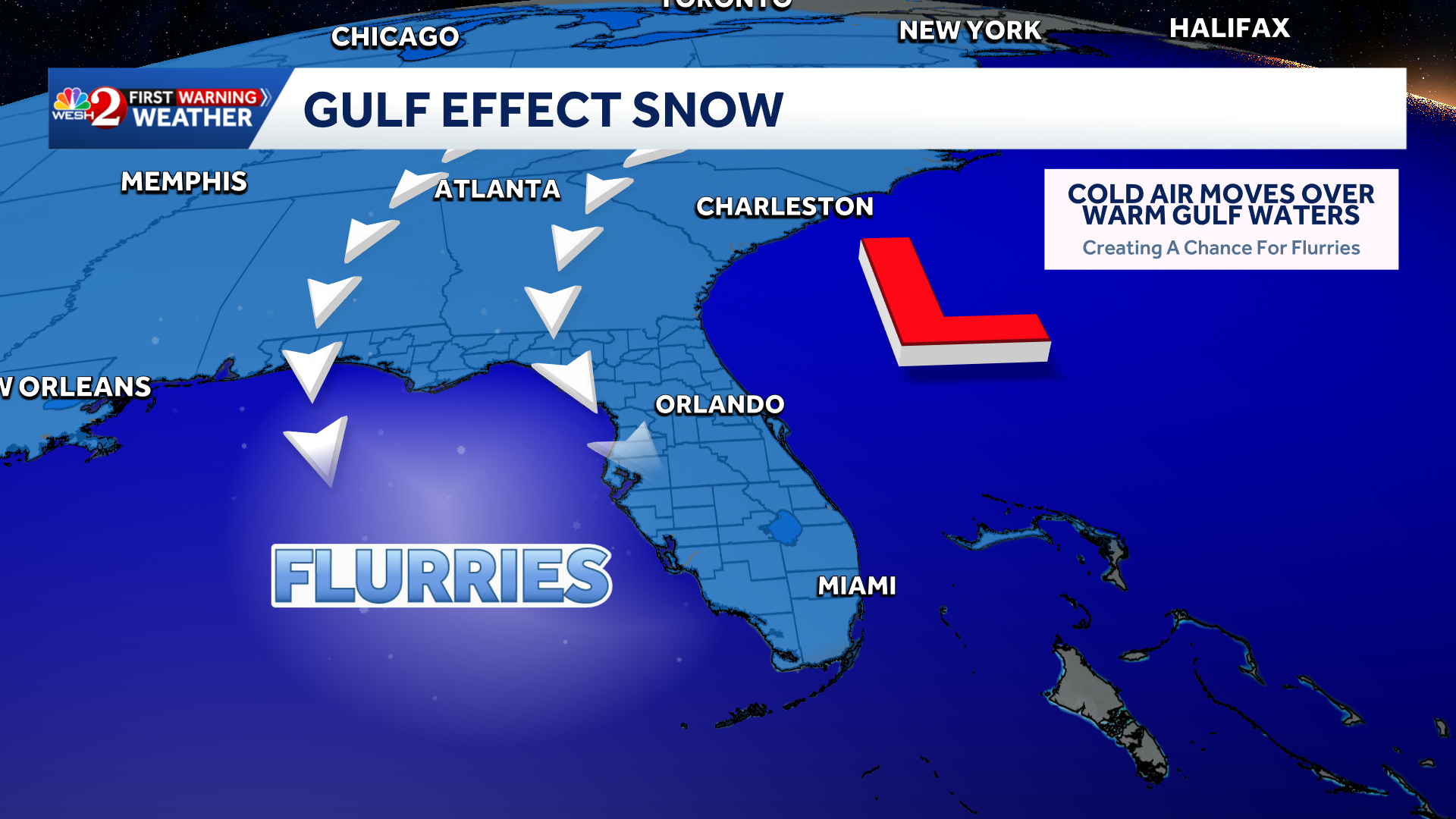 Gulf-effect snow could bring flurries to Florida amid record cold