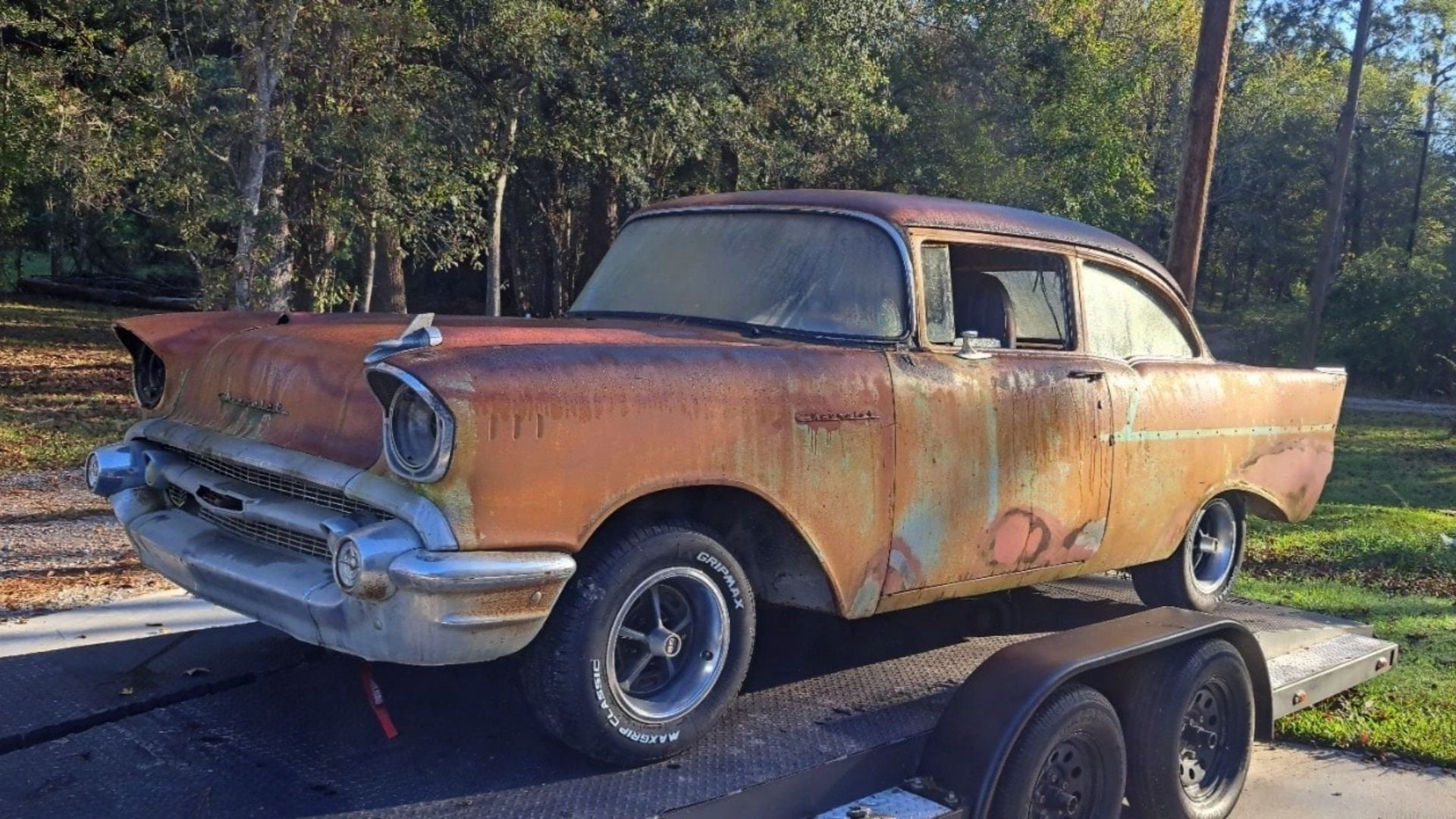 Long-parked 1957 Chevrolet Bel Air resurfaces after decades off the road