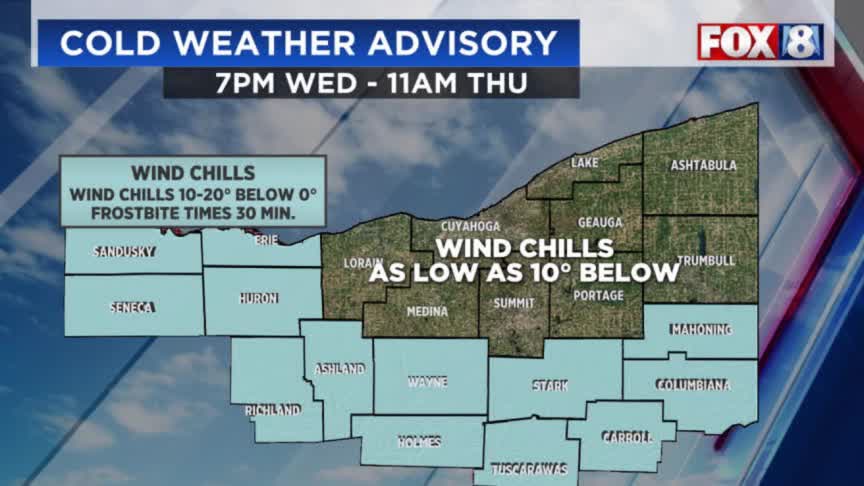 Cold weather advisory: Wind chills below zero