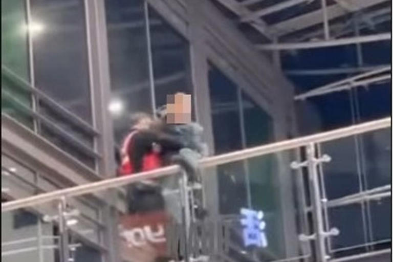 Dramatic moment Arndale staff rescue man dangling over shopping centre ...