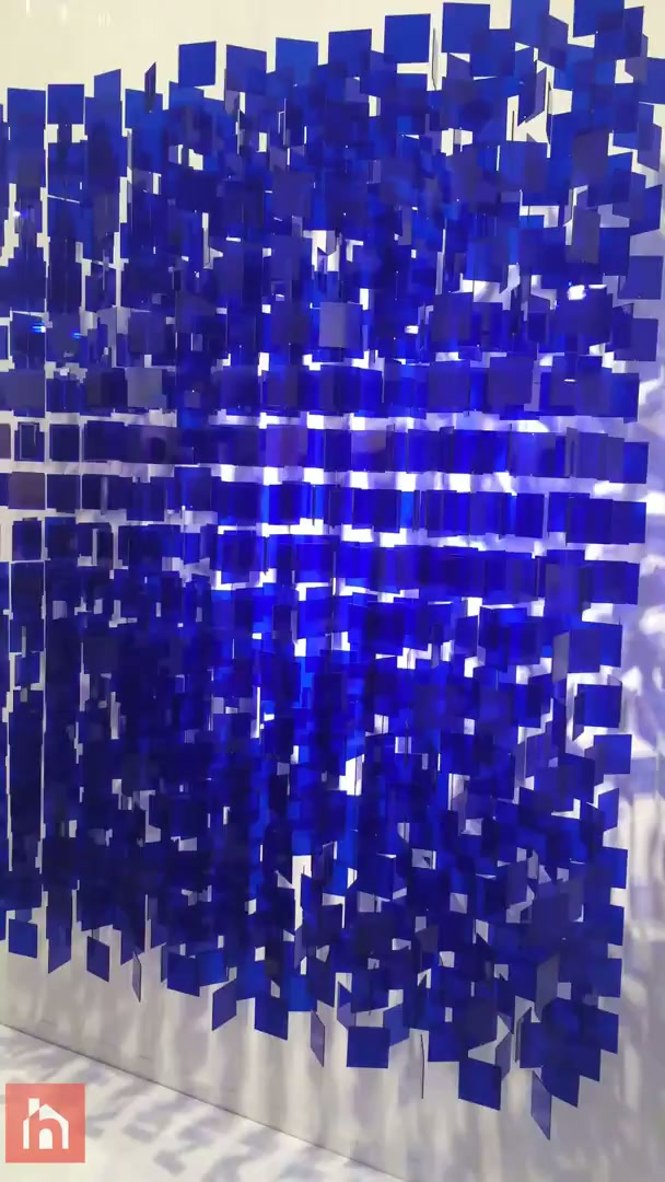 Art - Hundreds of small blue plexiglass tiles