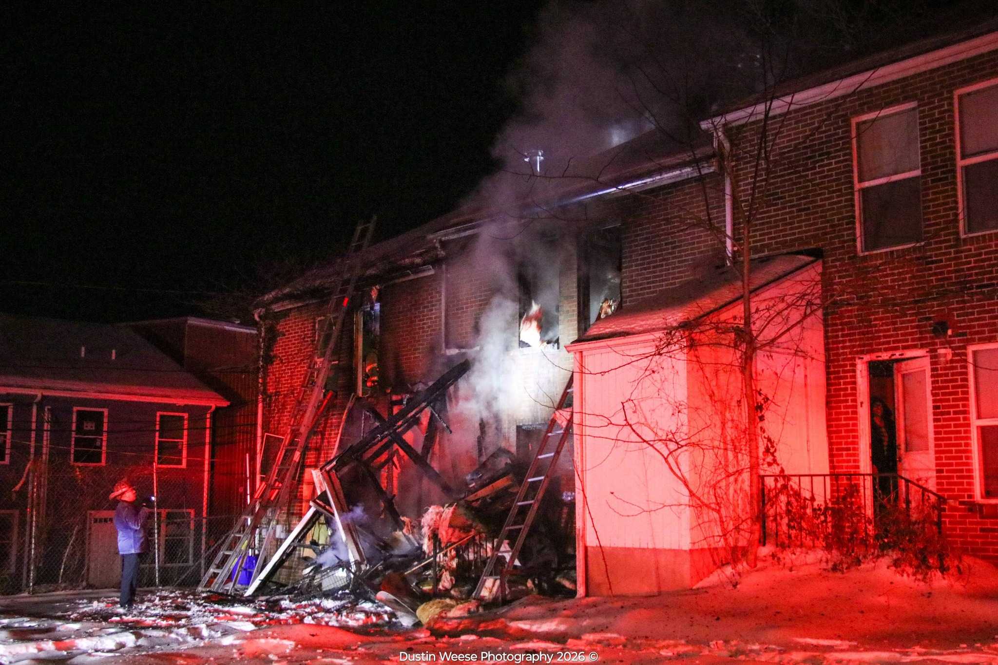 Red Cross assisting 2 people after fire spreads through 3 rowhomes in ...
