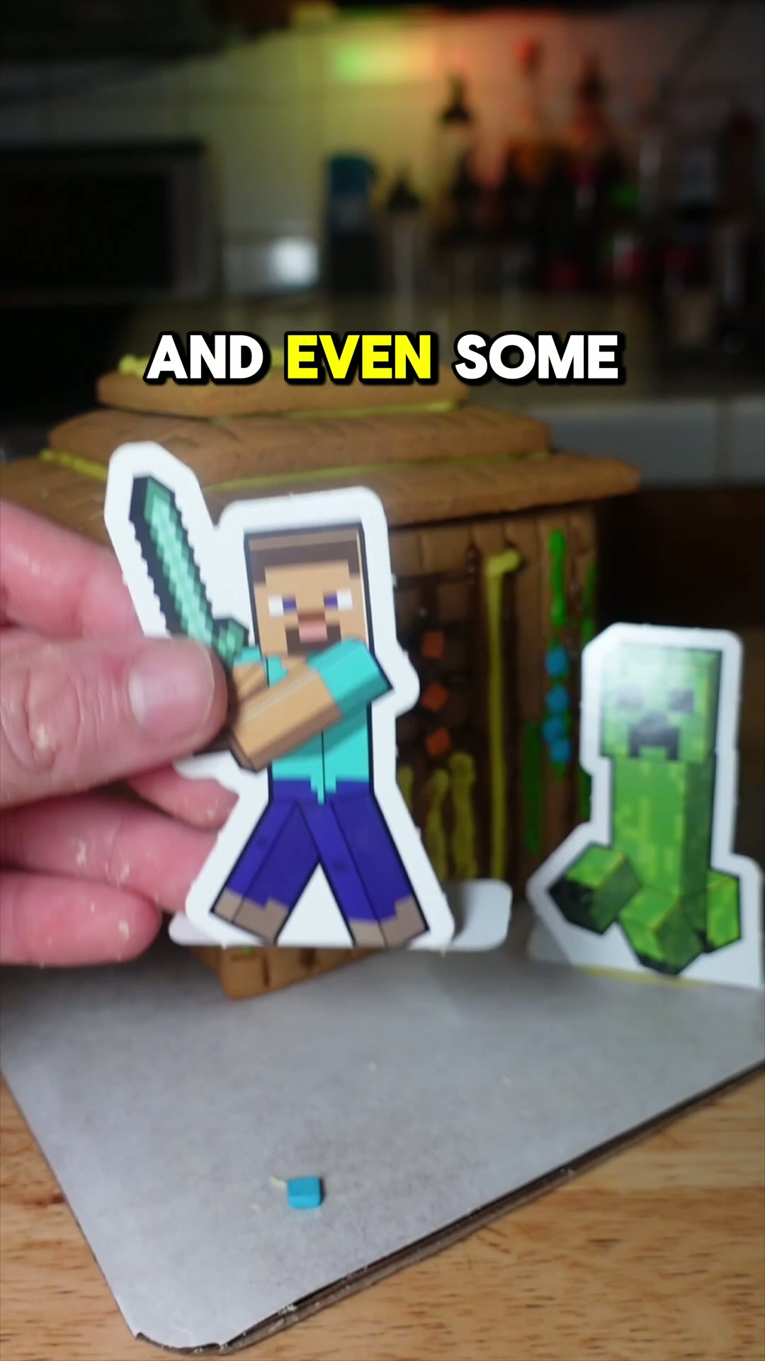 Building a Minecraft gingerbread house IRL! #shorts #minecraft