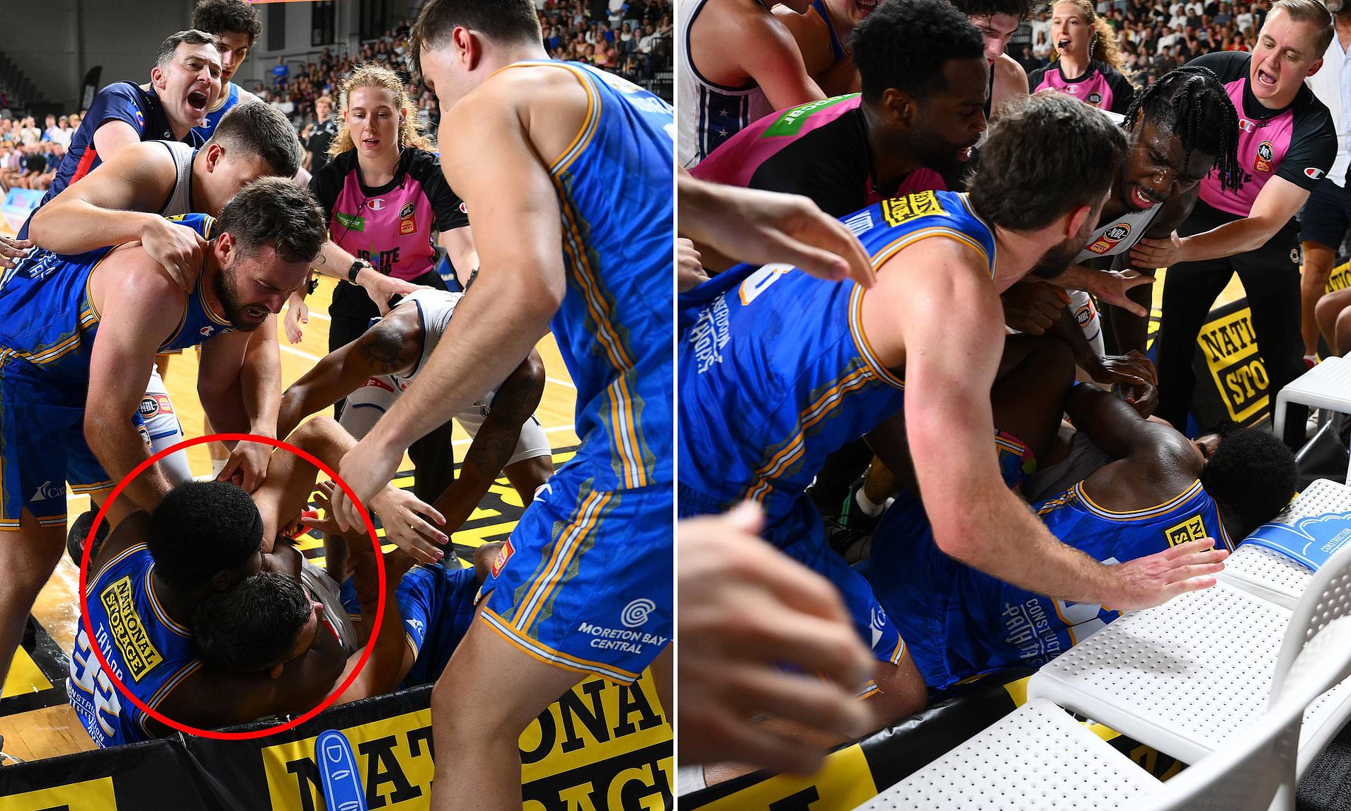 Aussie basketball mayhem as wild brawl spills into the crowd and star ...