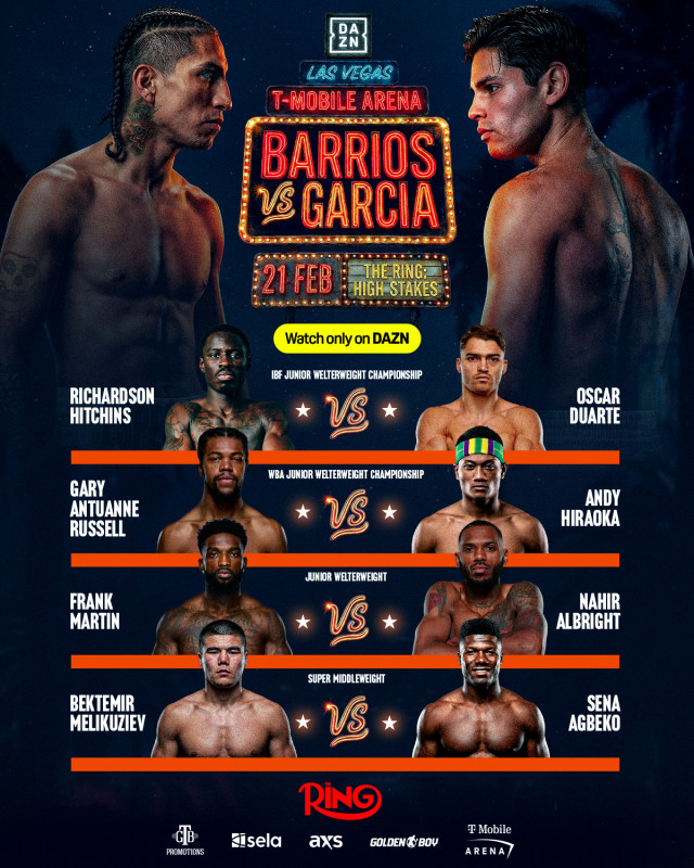 Barrios vs. Garcia lead three title fights on DAZN card