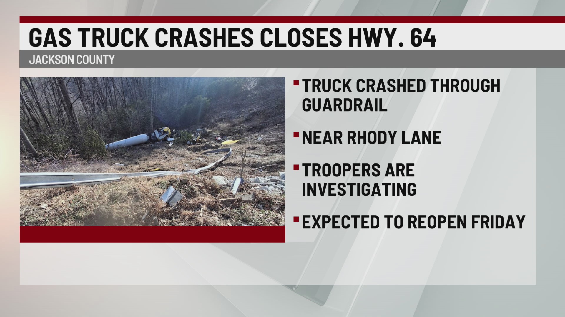 Tanker crash shuts down US 64 in NC