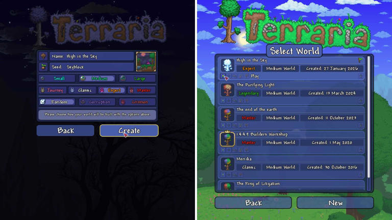 How to play Skyblock in Terraria