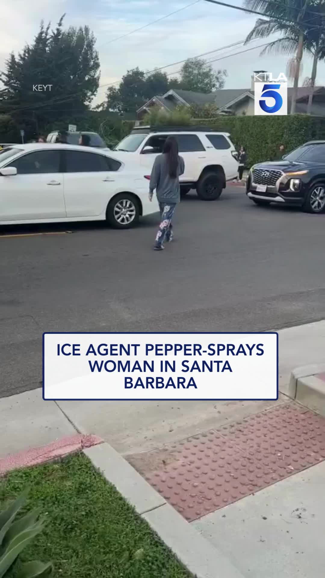 ICE agent pepper-sprays woman in Santa Barbara