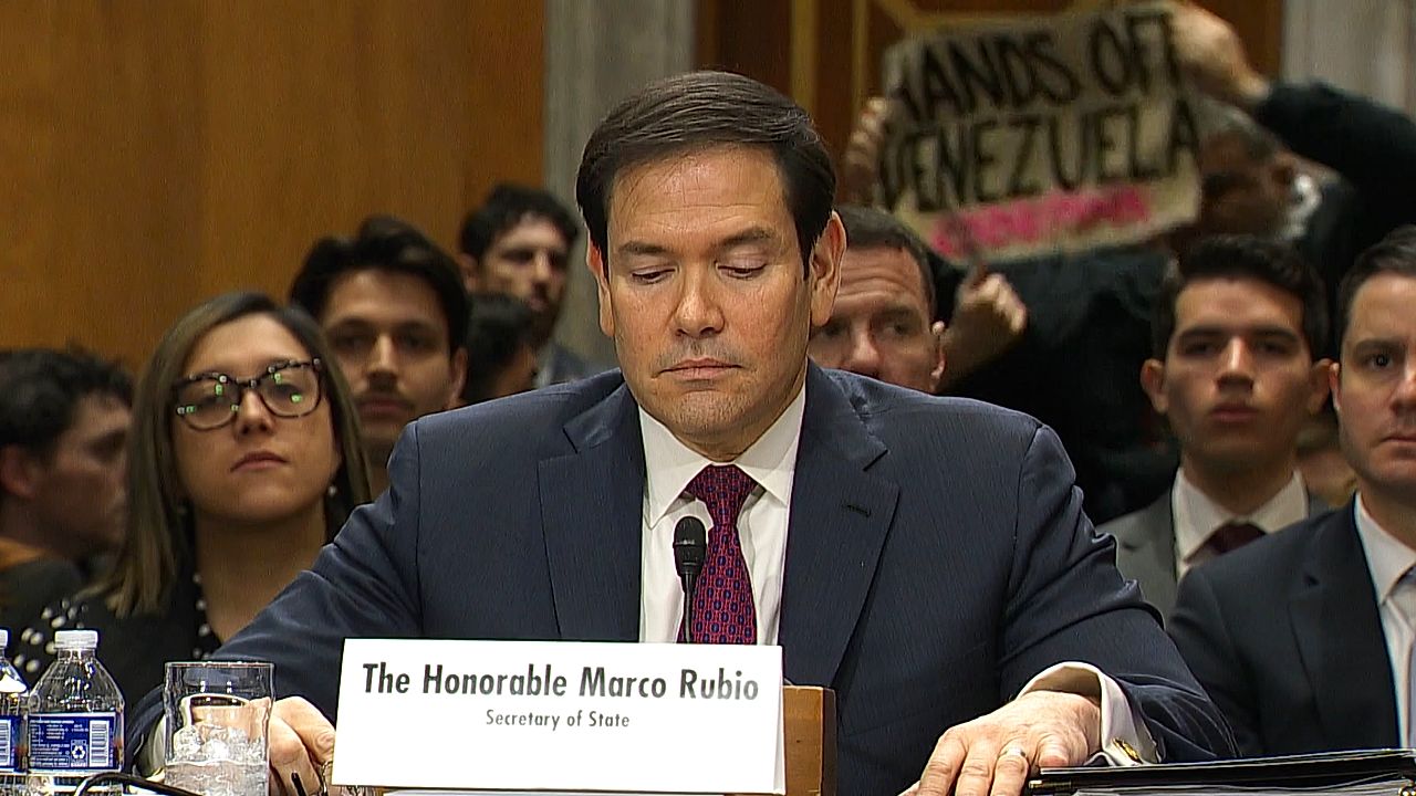 Venezuela demonstrator interrupts Marco Rubio testimony