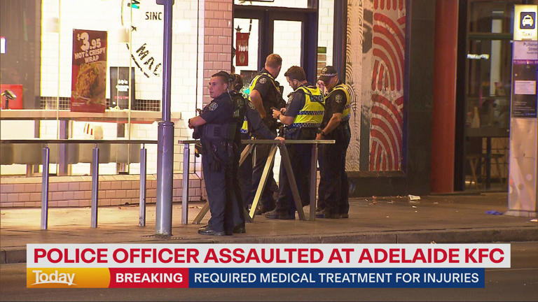 Man allegedly bites police officer on the ear at Adelaide KFC