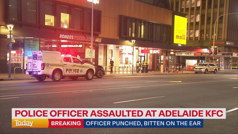 Man allegedly bites police officer on the ear at Adelaide KFC