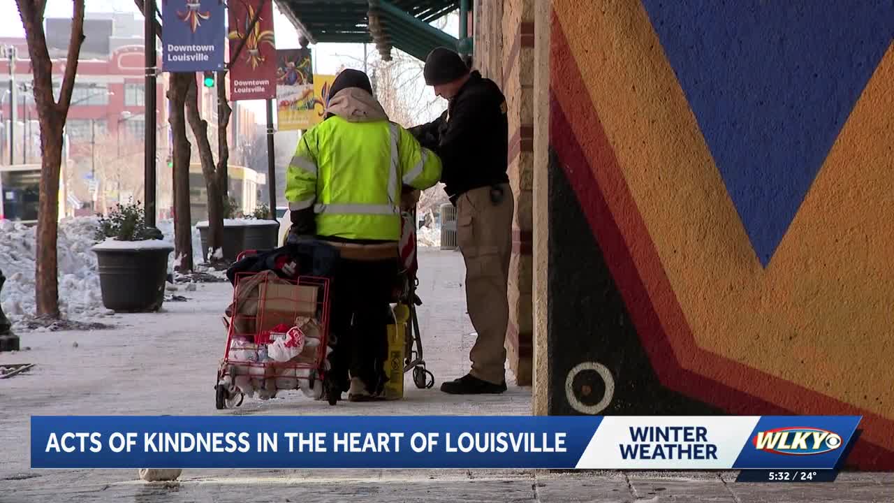 Downtown Louisville community helps blind Army veteran during cold snap